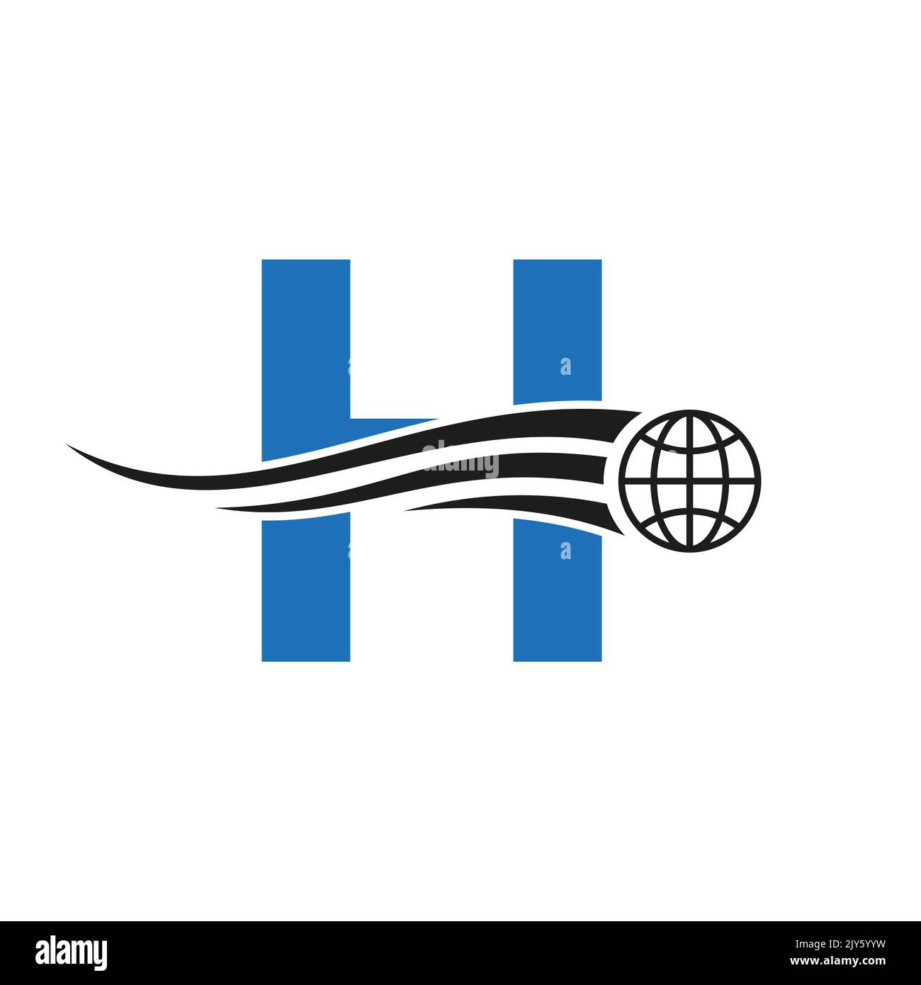 Letter H Global Logo Combined With Global Icon, Earth Sign For Business ...