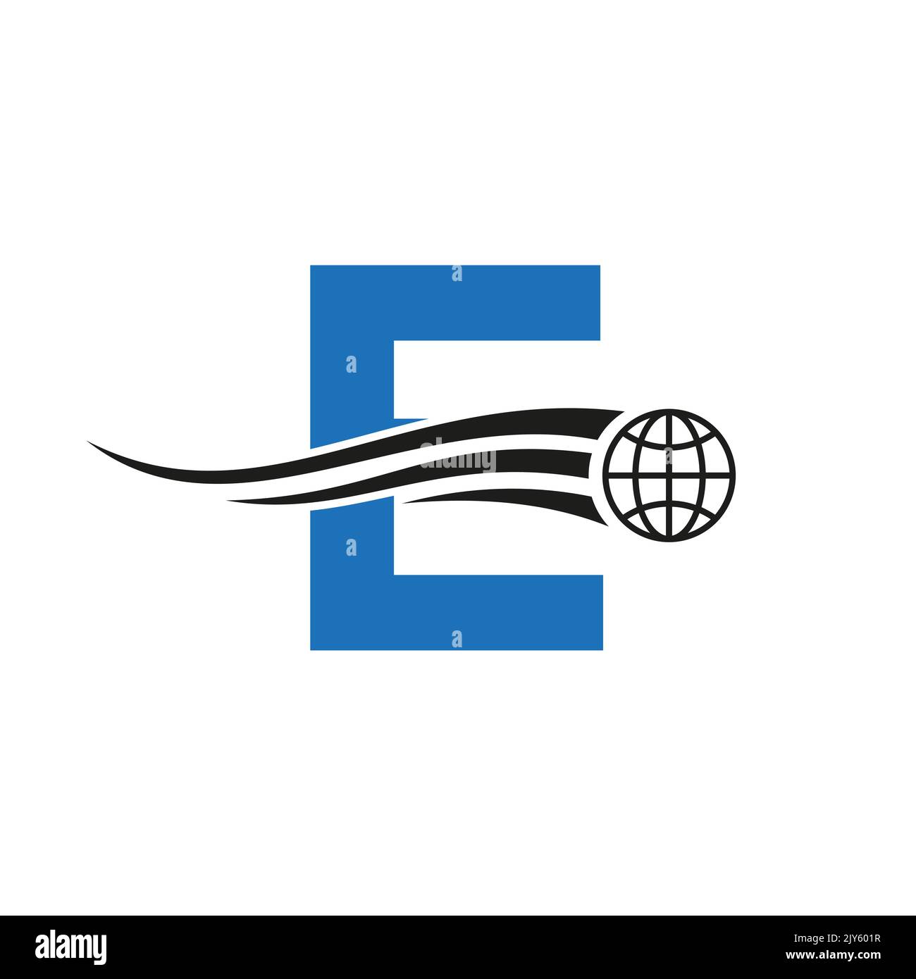 Letter E Global Logo Combined With Global Icon, Earth Sign For Business ...