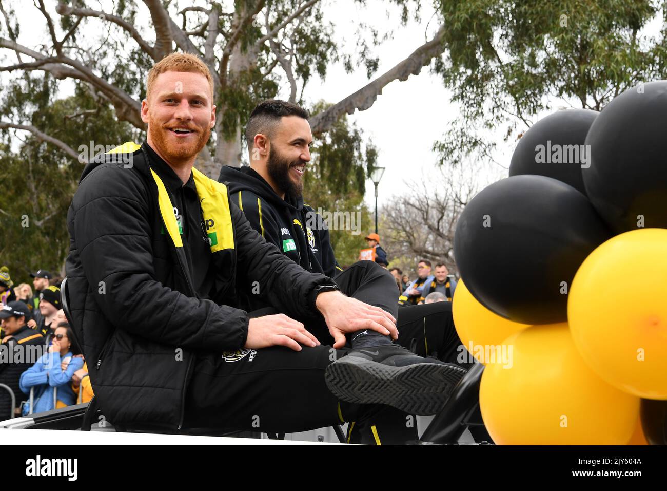 Nick Vlastuin (left) of the Richmond Tigers is seen during the AFL ...