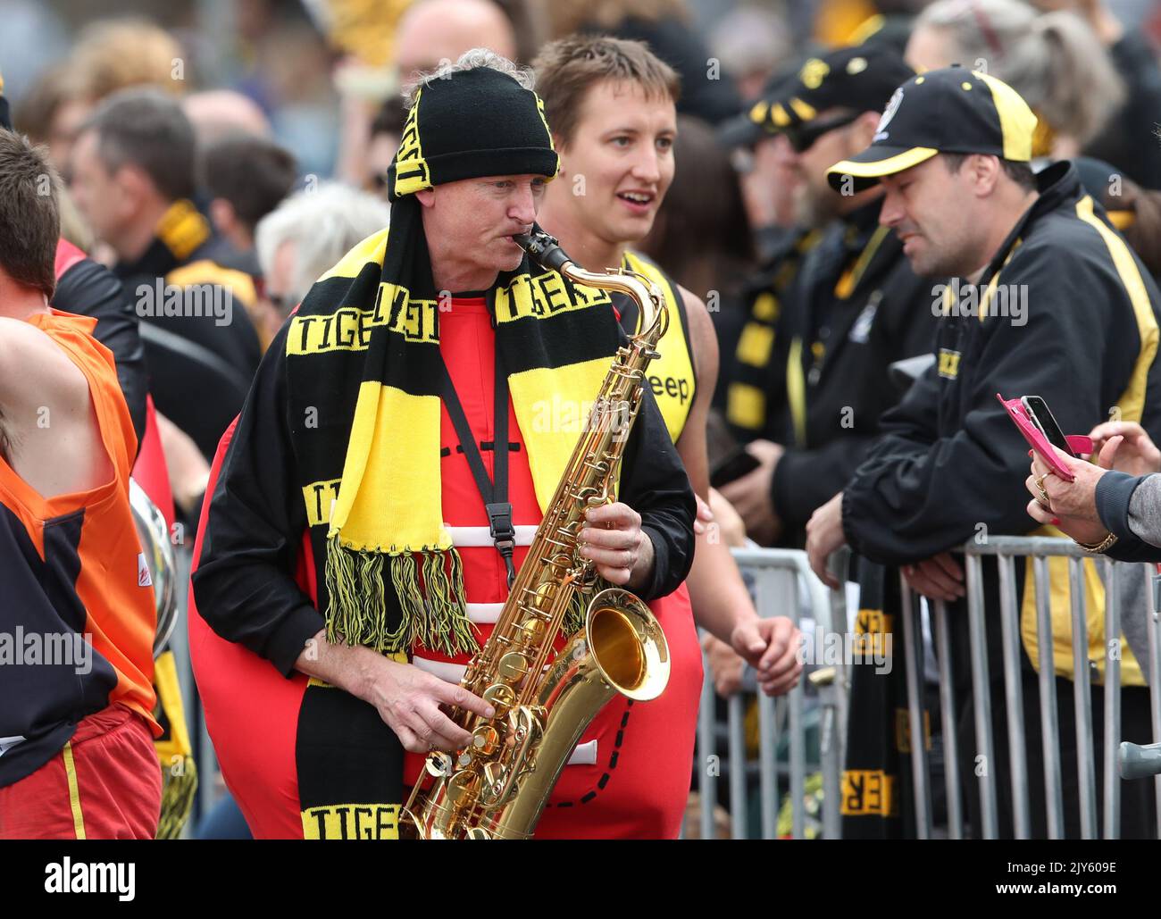 Crowds during the AFL Grand Final Parade in Melbourne, Friday ...
