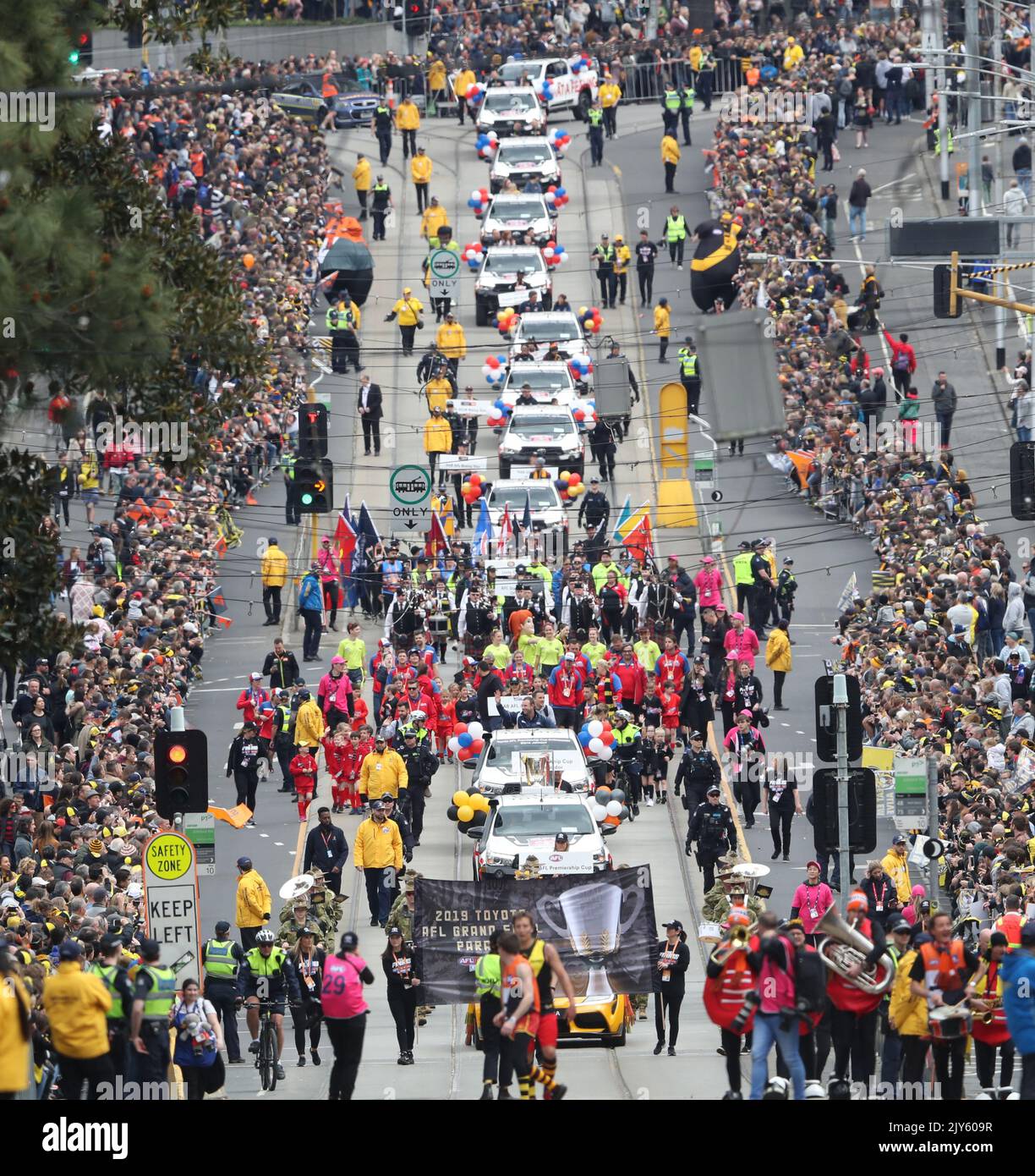 Crowds during the AFL Grand Final Parade in Melbourne, Friday ...