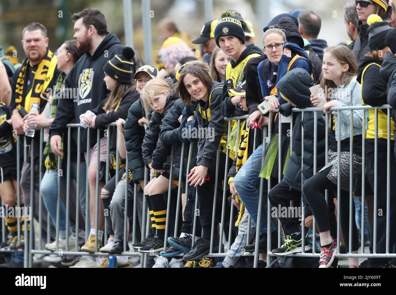 Crowds during the AFL Grand Final Parade in Melbourne, Friday ...