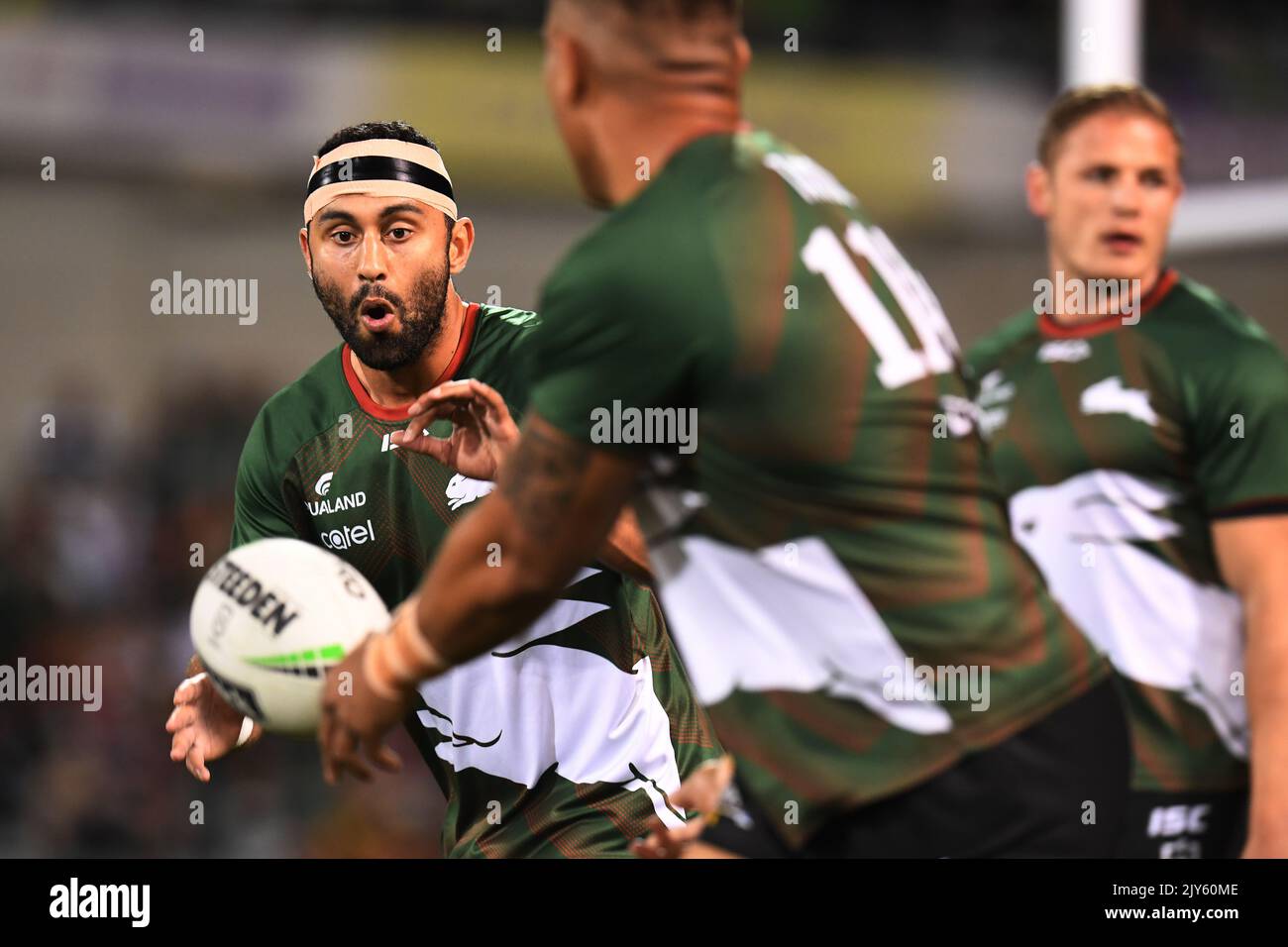 Alex Johnston of the Rabbitohs during warm up ahead of the NRL ...