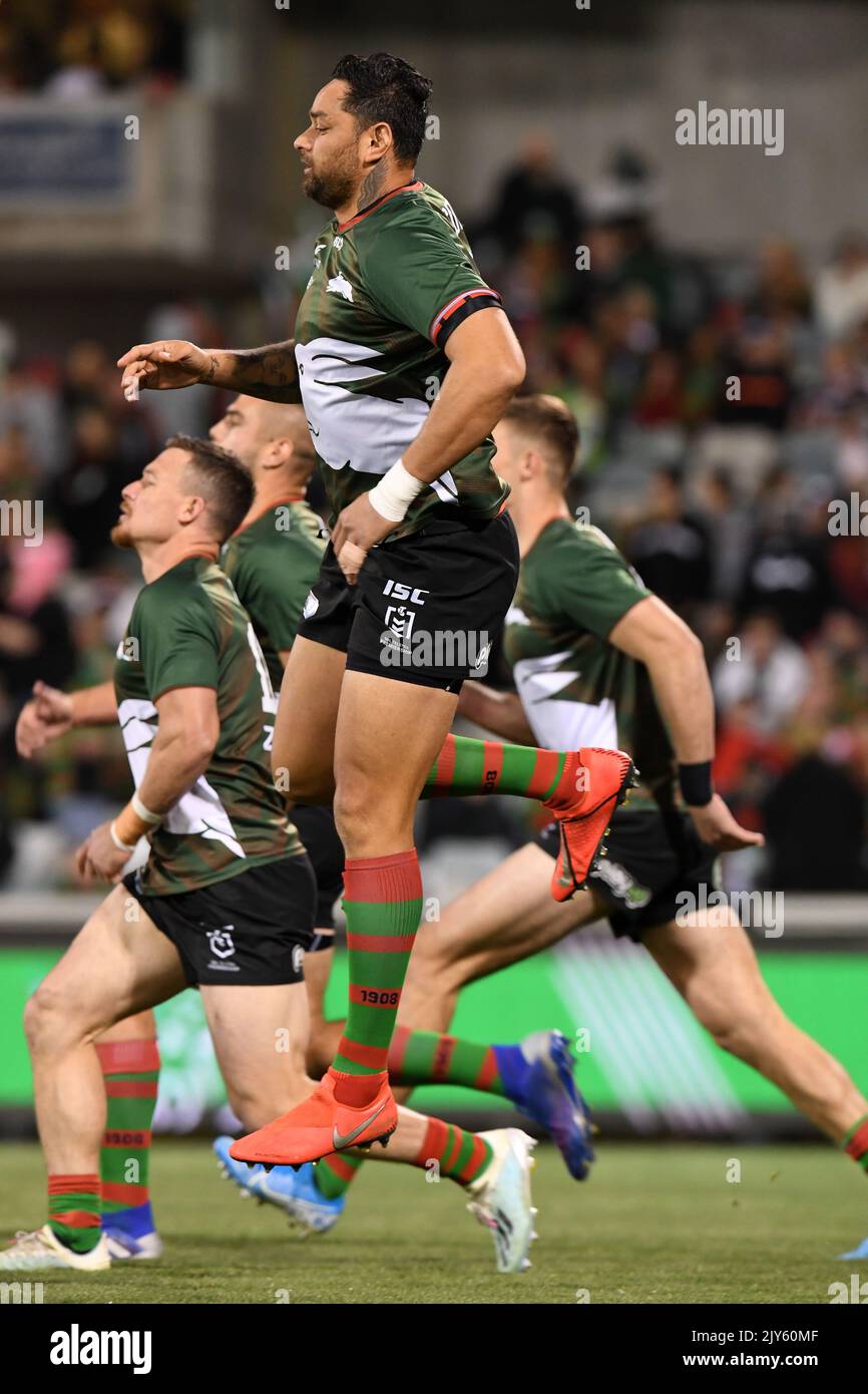 John Sutton of the Rabbitohs during warm up ahead of the NRL ...