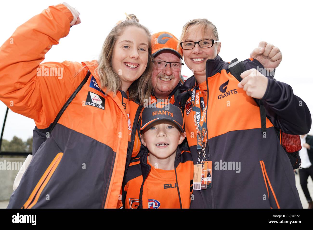 GWS fans show their support during the 2019 AFL Grand Final between the ...