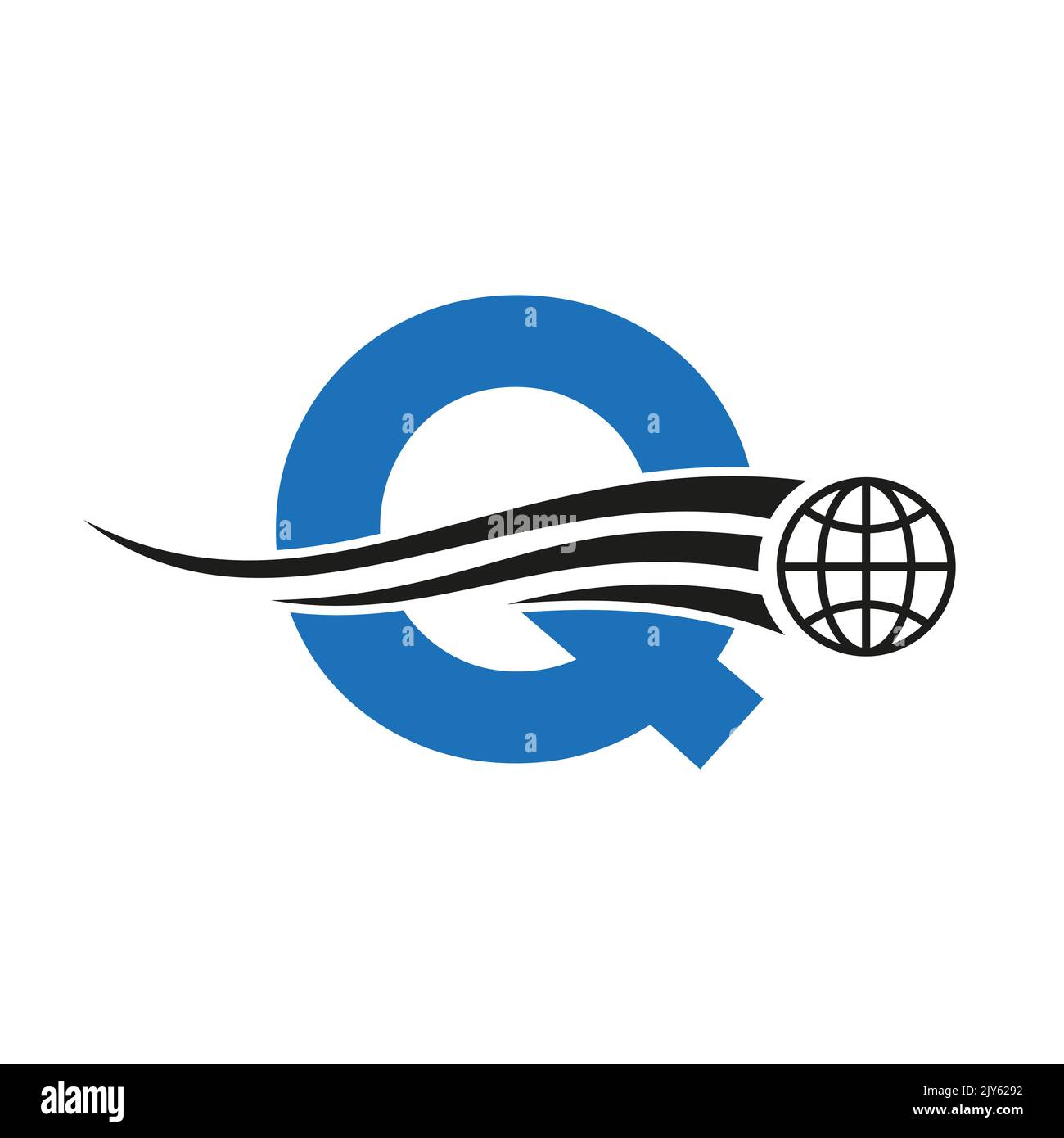 Letter Q Global Logo Combined With Global Icon, Earth Sign For Business ...