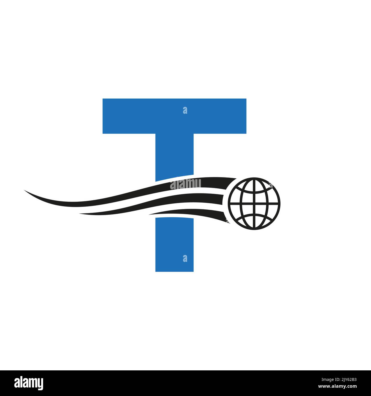 Letter T Global Logo Combined With Global Icon, Earth Sign For Business ...