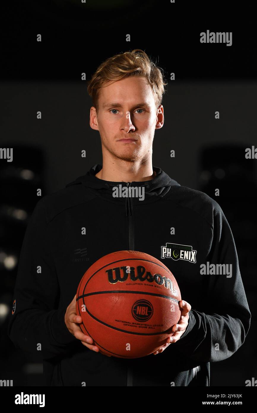 (L-R) Kyle Adnam of Melbourne Phoenix poses for a photograph at the ...