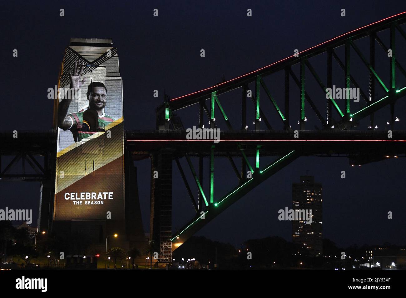 An image of NRL South Sydney Rabbitohs player John Sutton is seen on ...