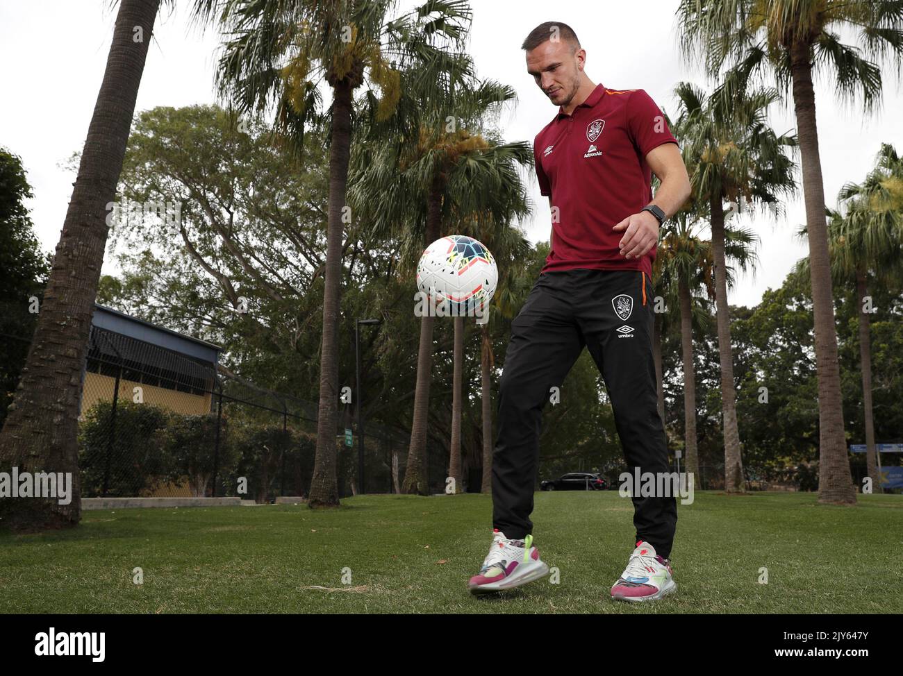 Brisbane Roar's newly announced captain Tom Aldred poses for a ...