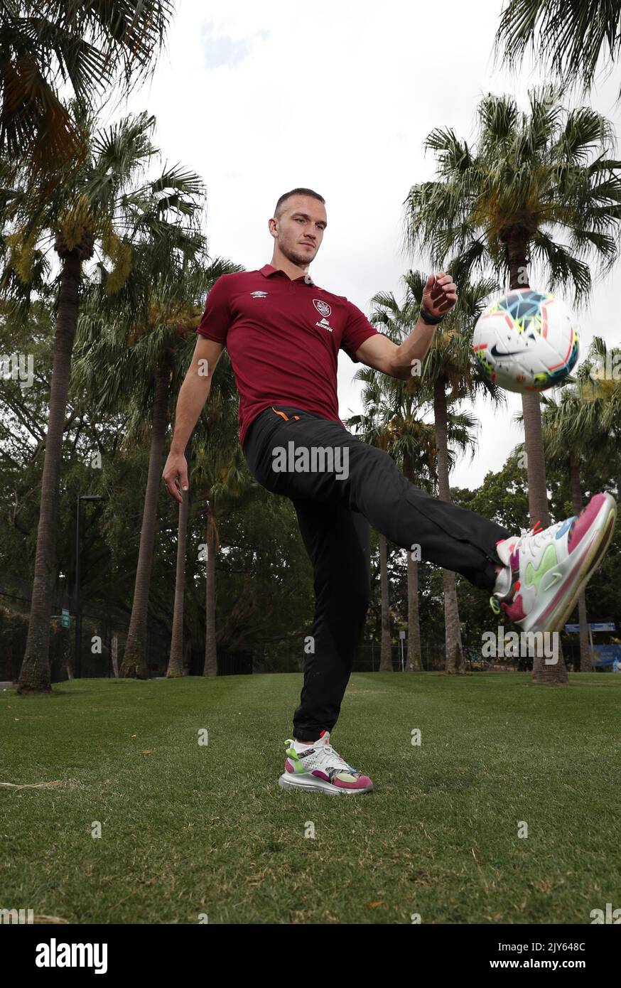 Brisbane Roar's newly announced captain Tom Aldred poses for a ...