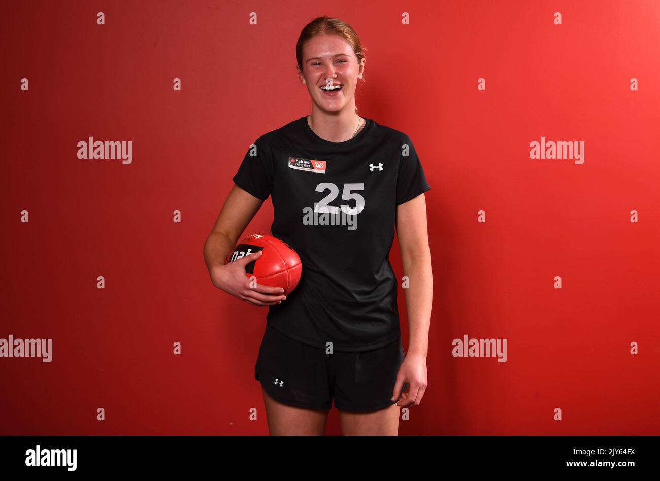 Isabella Grant poses for a photo during the 2019 AFL and AFLW Draft ...