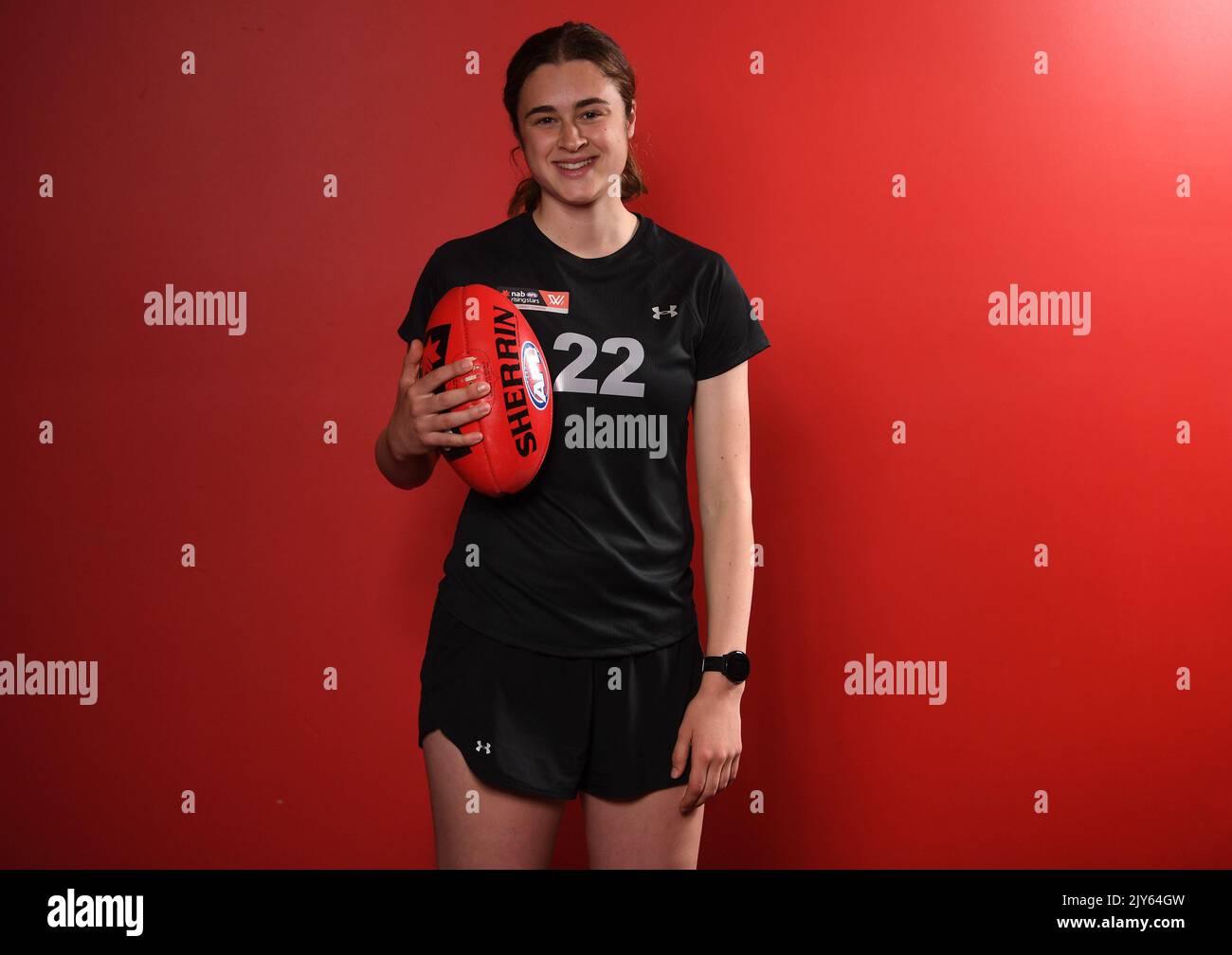 Millie Brown poses for a photo during the 2019 AFL and AFLW Draft ...