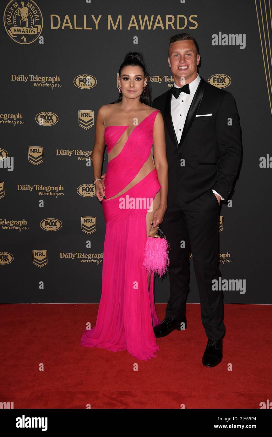 Canberra Raiders player Jack Wighton and Monica Lew-Fatt arrive at the ...