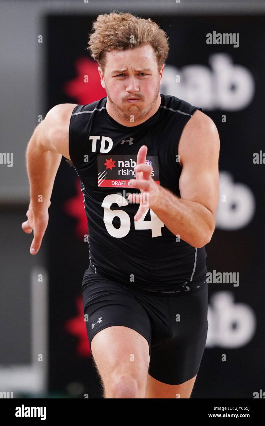 Will Gould participates during the 2019 AFL Draft Combine at Margaret ...
