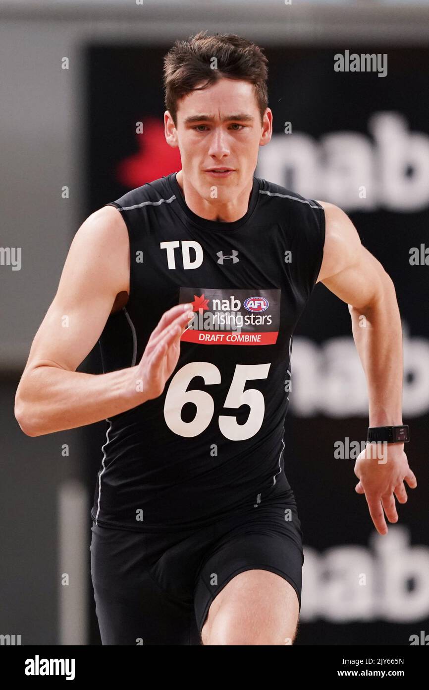 Dyson Hilder participates during the 2019 AFL Draft Combine at Margaret ...