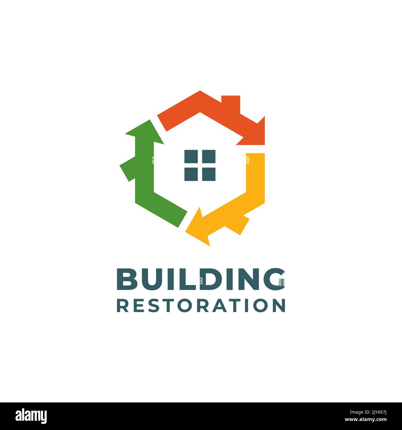 Building Restoration Logo Template Design. Home recovery logo from ...