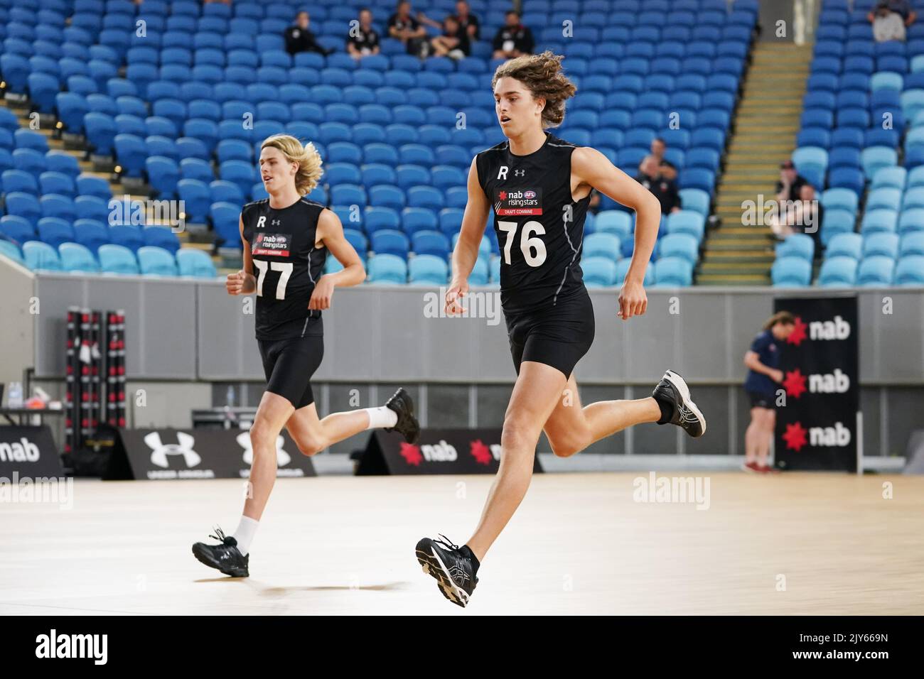 Luke Jackson participates during the 2019 AFL Draft Combine at Margaret ...