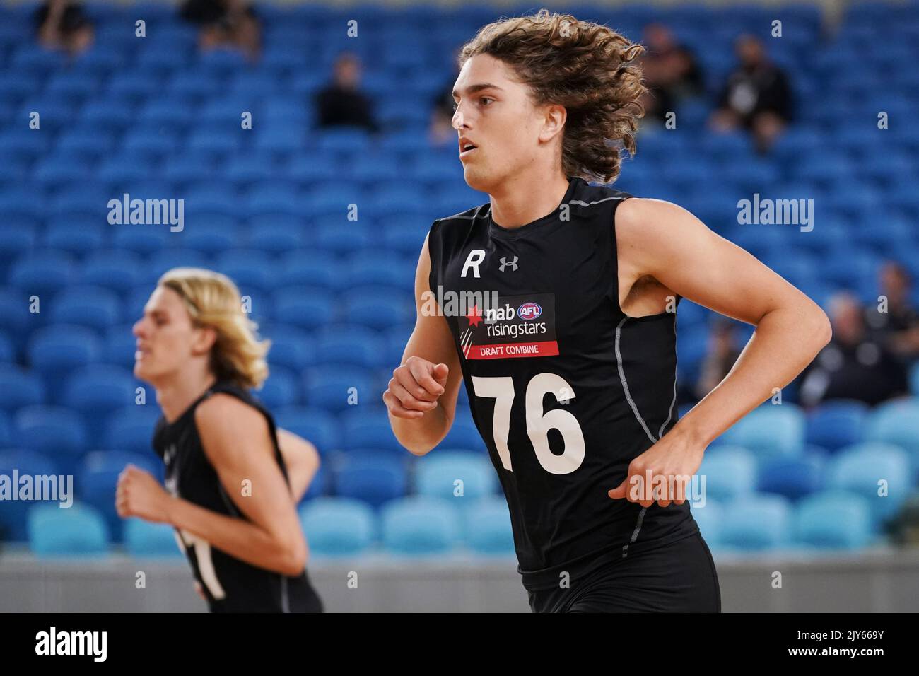 Luke Jackson participates during the 2019 AFL Draft Combine at Margaret ...