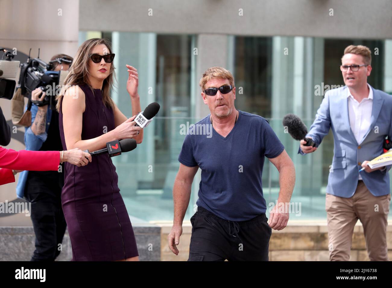 The brother of Matthew Tilly leaves the Adelaide Magistrates Court in ...