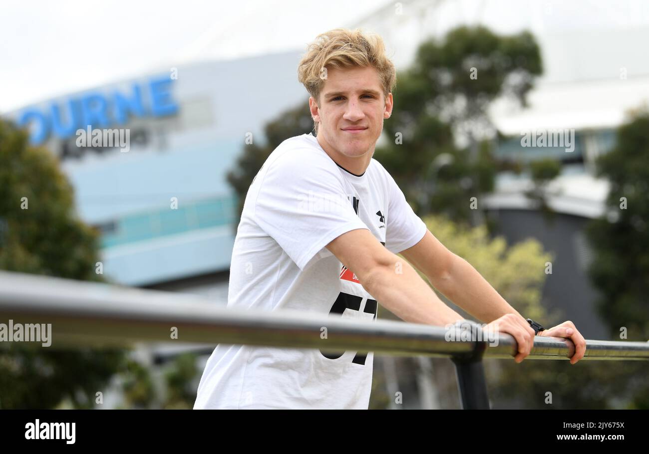 Dylan Stephens poses for a photo after the 2019 AFL Draft Combine at ...