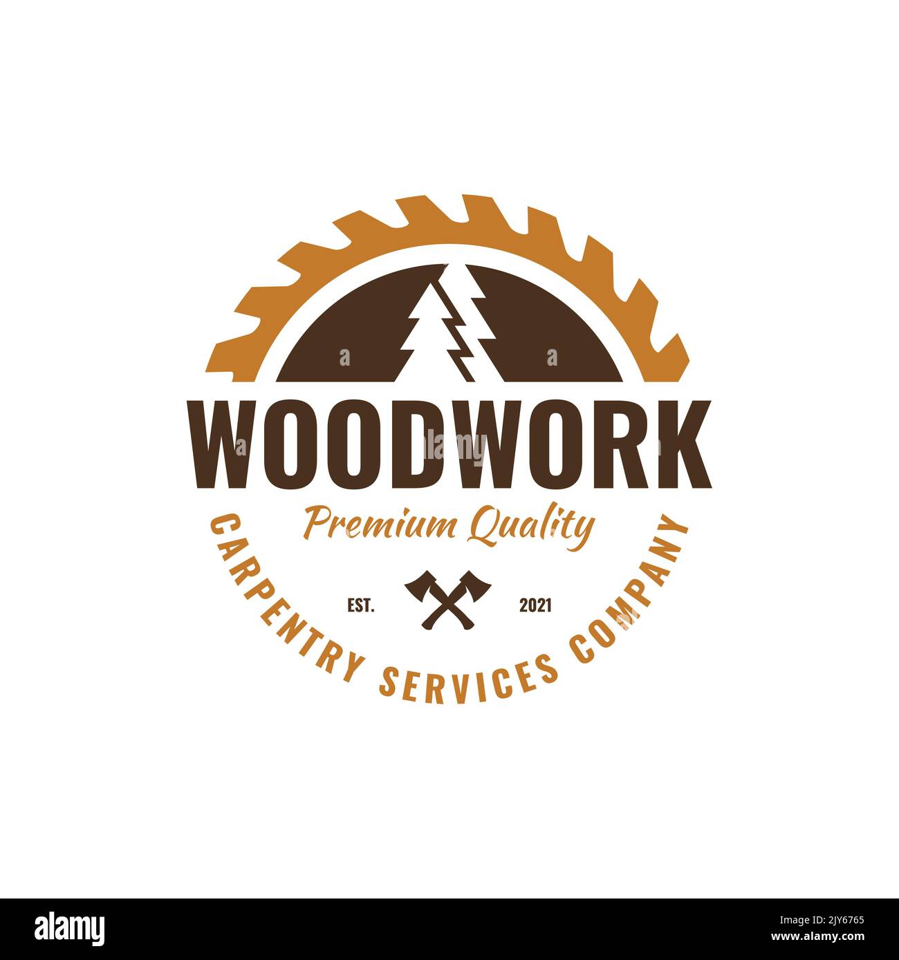 Carpentry vintage logo vector. Unique woodwork badge, label and stamp ...