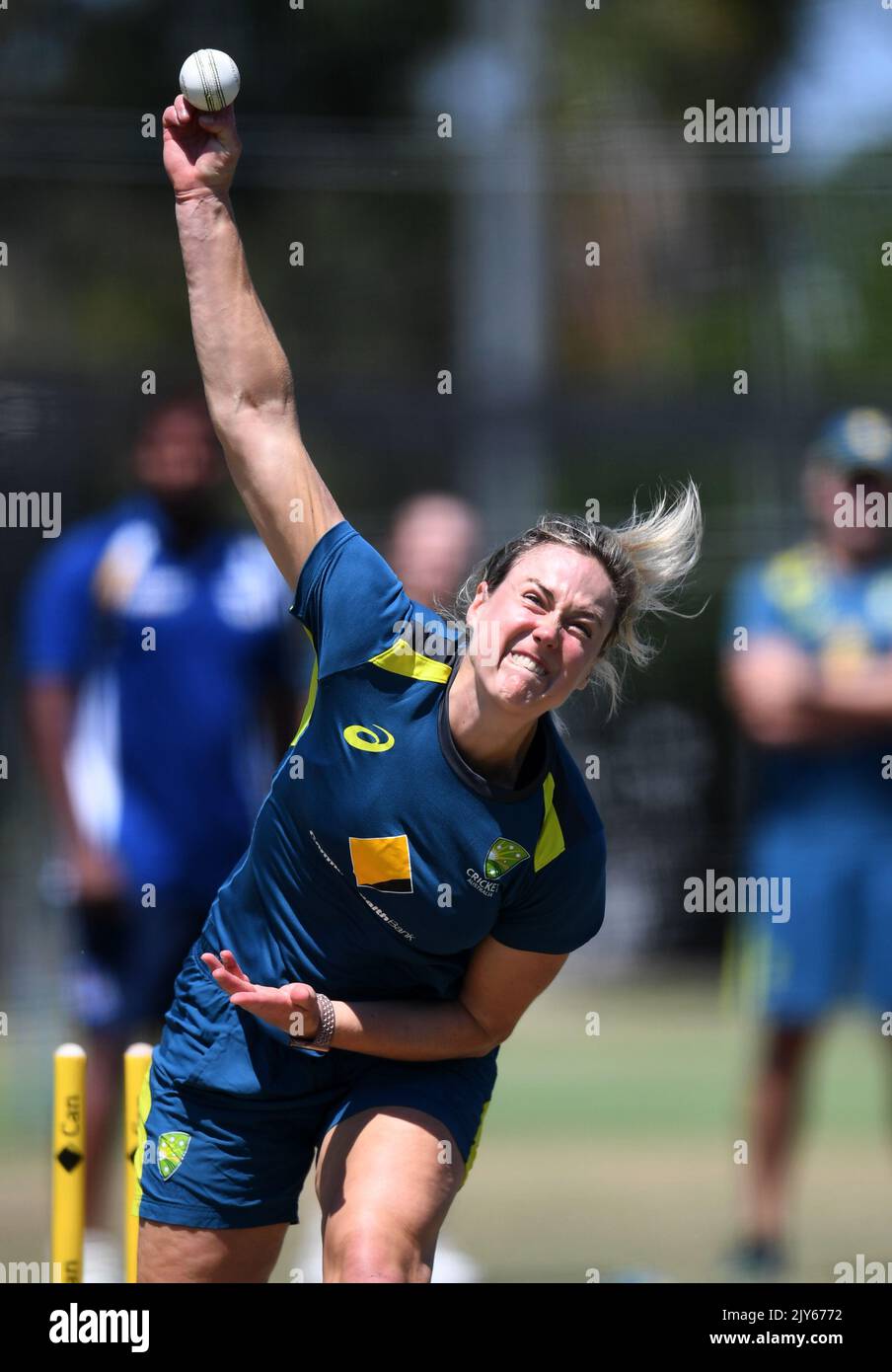Australian cricket player Ellyse Perry in action during training at ...