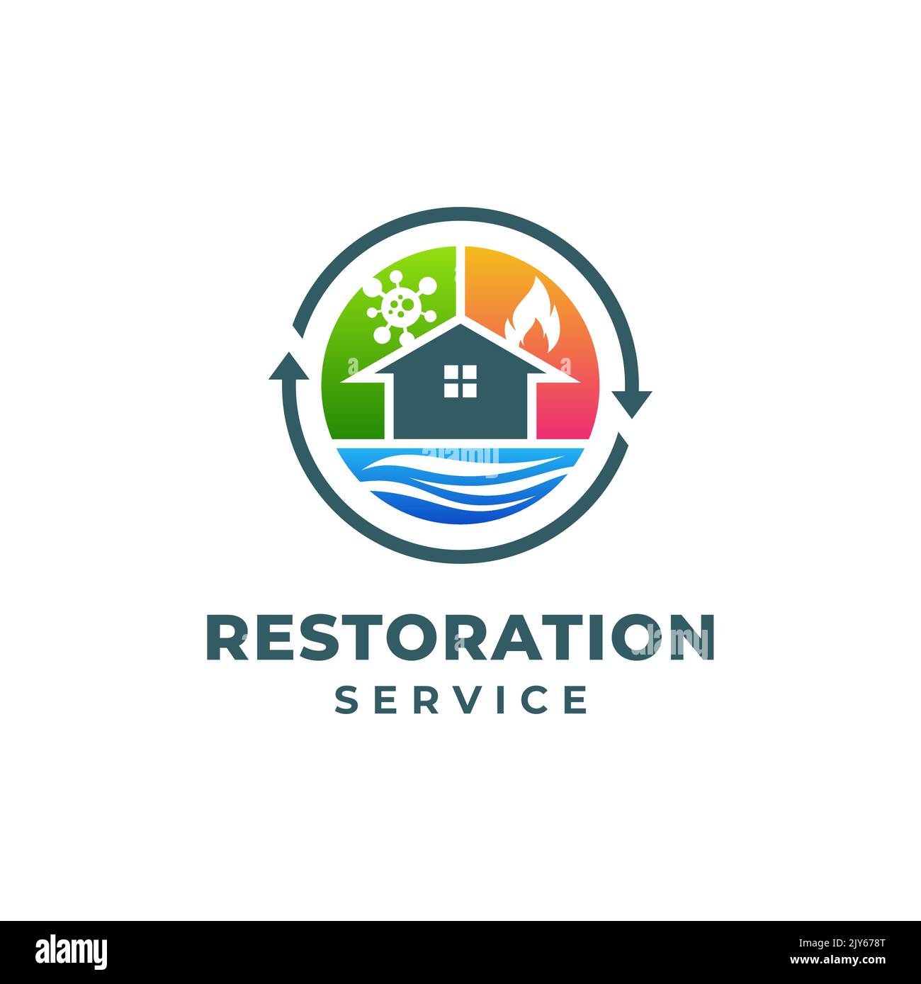 Building Restoration Services Logo Template Design. Vector illustration ...