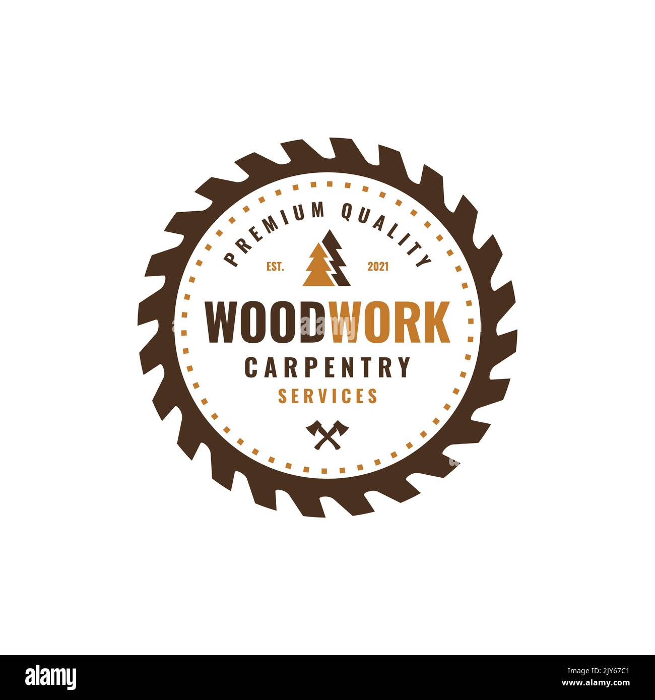 Carpentry vintage logo vector. Unique woodwork badge, label and stamp ...