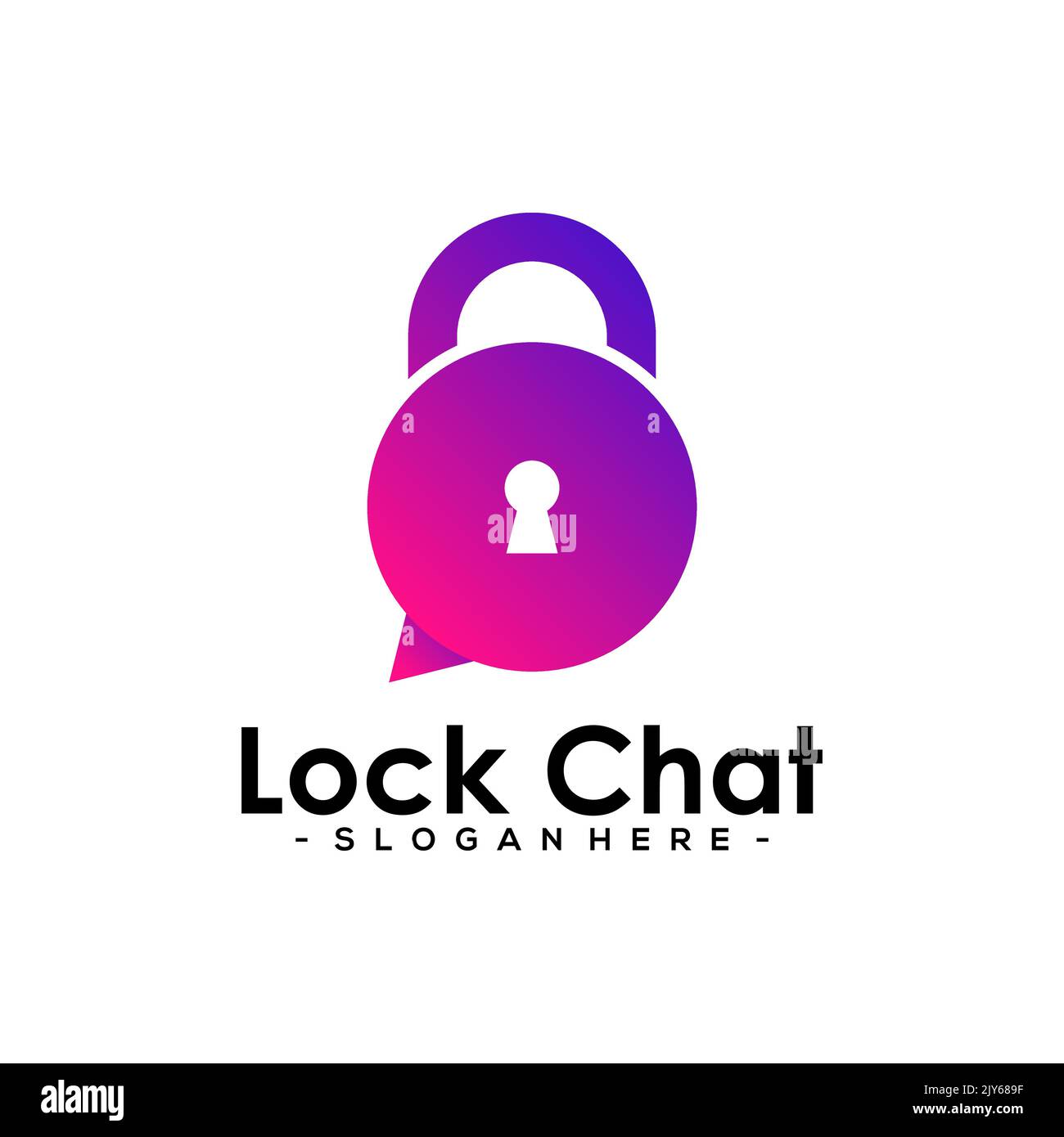 Lock Chat Logo Template Design. Chat Security vector illustration Stock ...