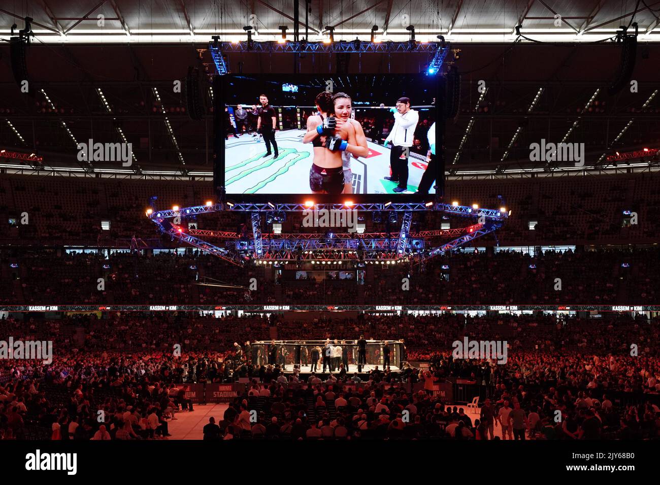 A general view is seen during UFC 243 at Marvel Stadium in Melbourne ...
