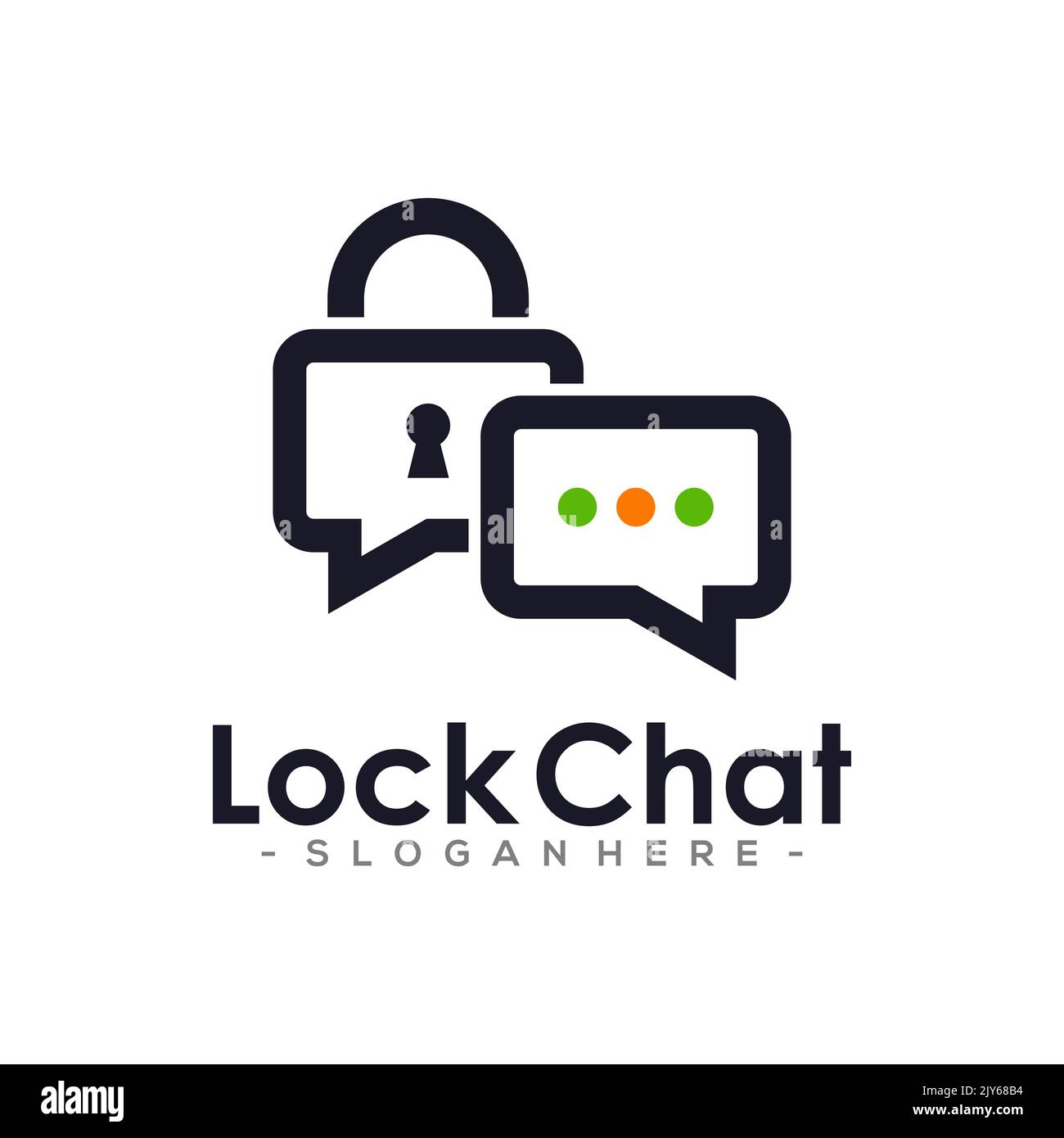 Lock Chat Logo Template Design. Chat Security vector illustration Stock ...