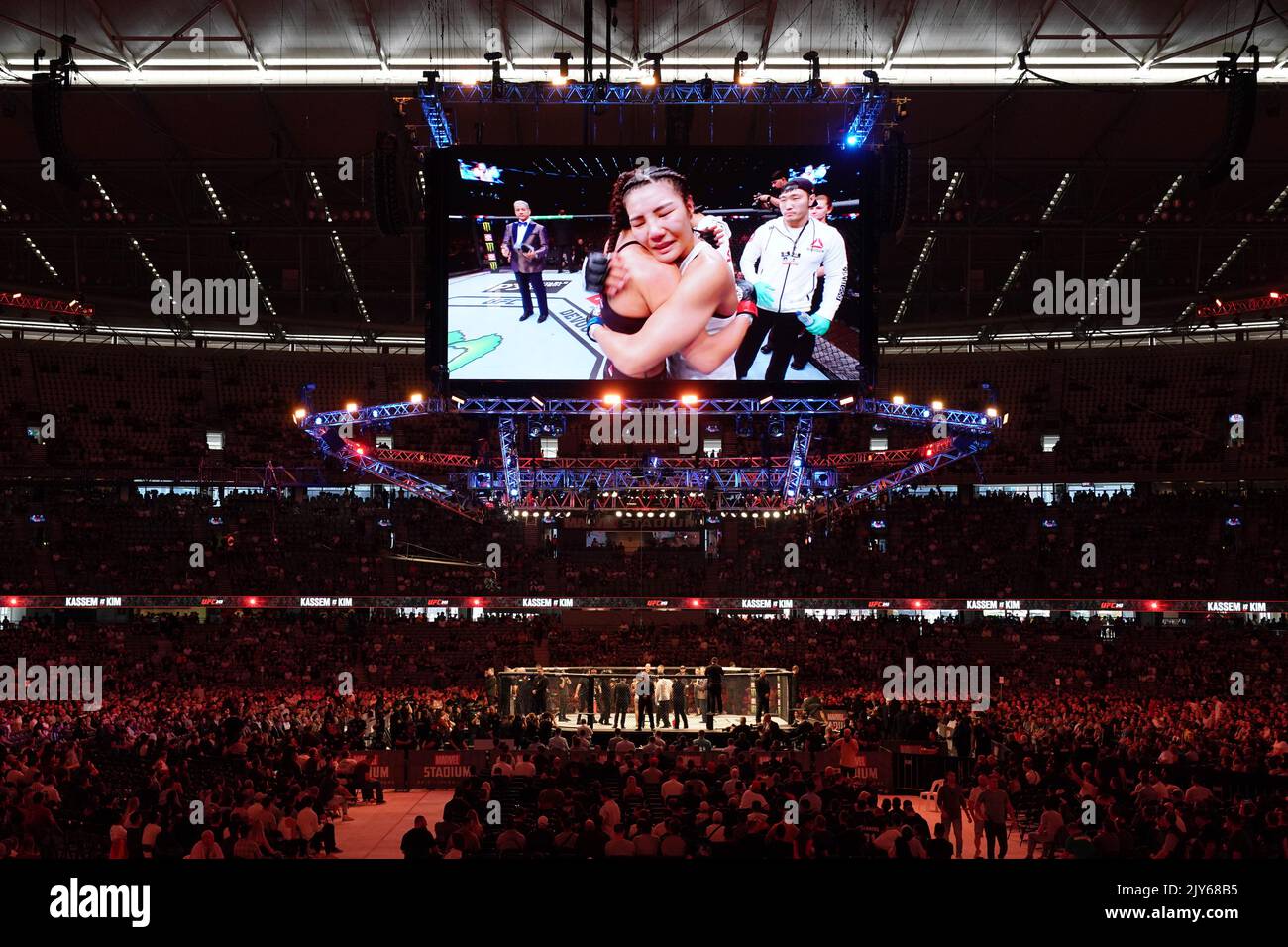 A general view is seen during UFC 243 at Marvel Stadium in Melbourne ...