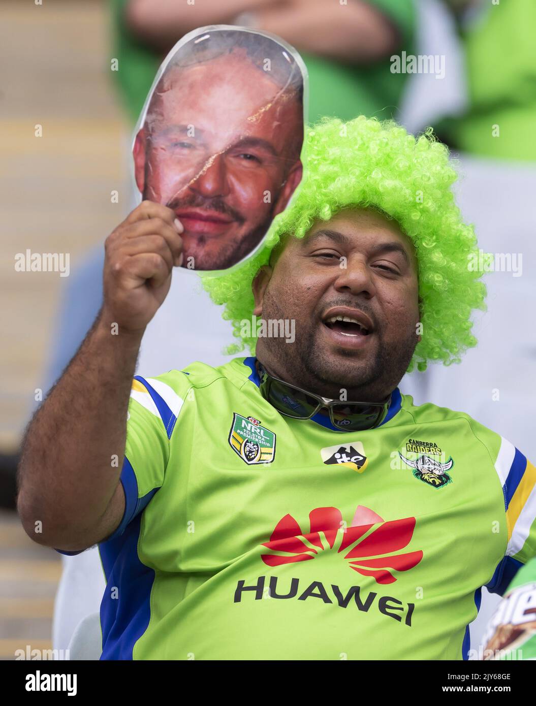 Supporters before the 2019 NRL Grand Final between the Canberra Raiders ...