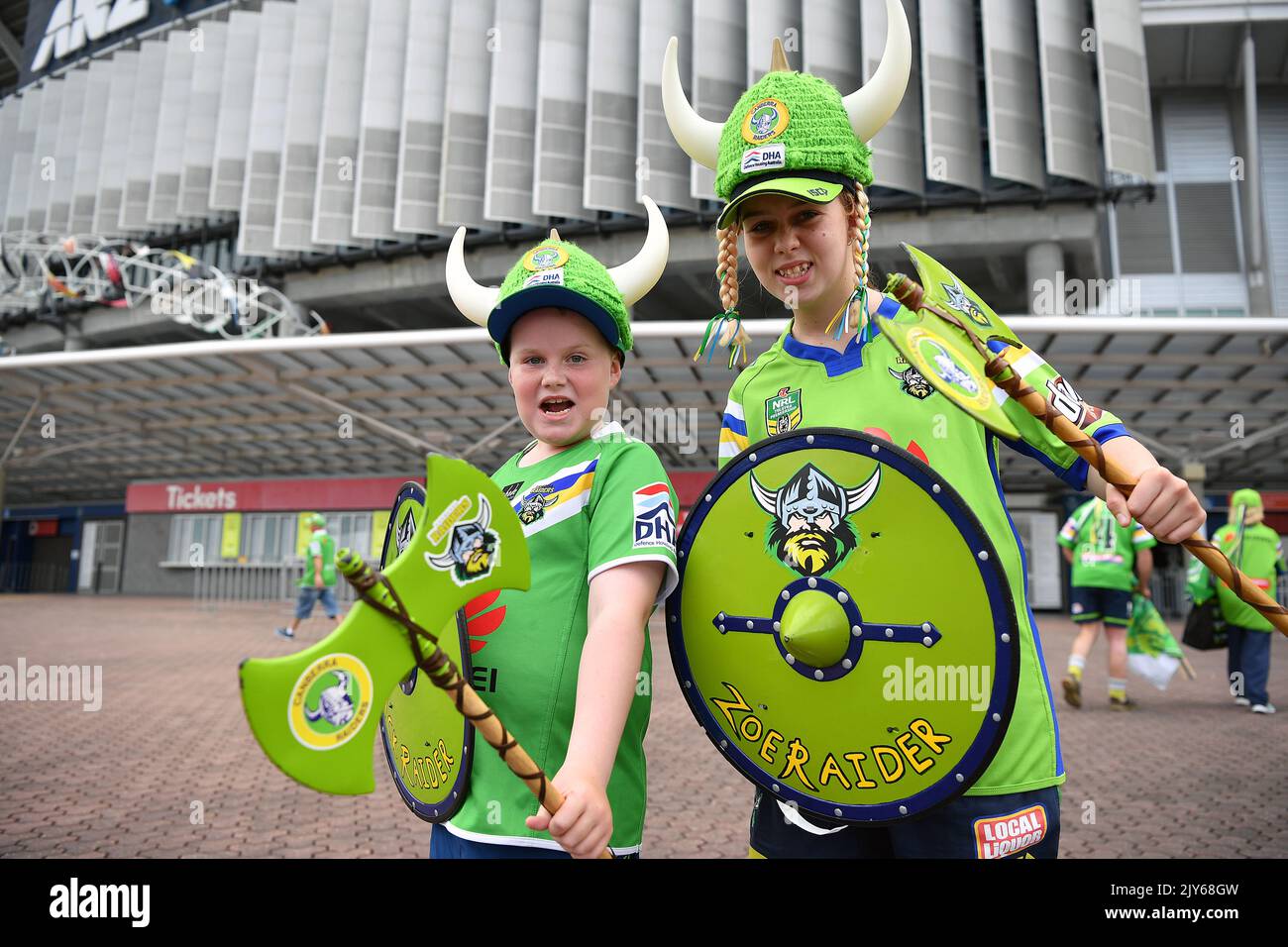 Raiders fans during the 2019 NRL Grand Final between the Canberra ...