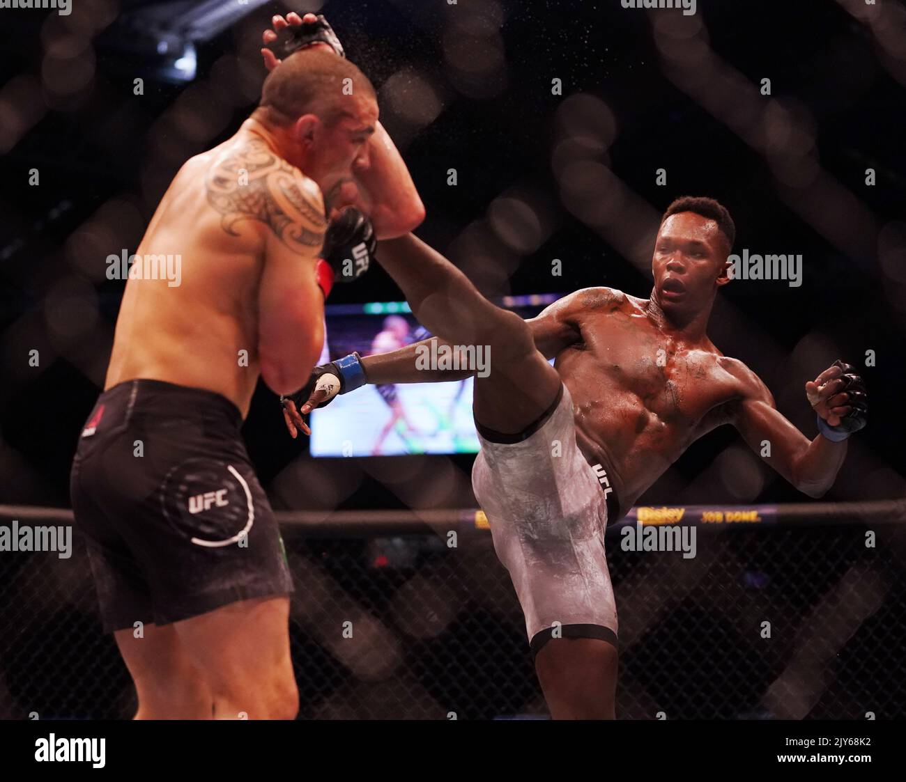 during UFC 243 at Marvel Stadium in Melbourne, Sunday, October 6, 2019 ...