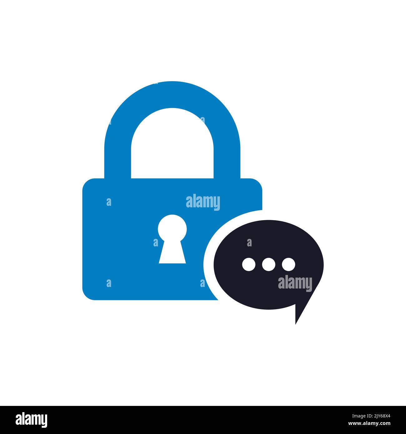 Lock Chat Logo Template Design Element. Chat Security vector ...