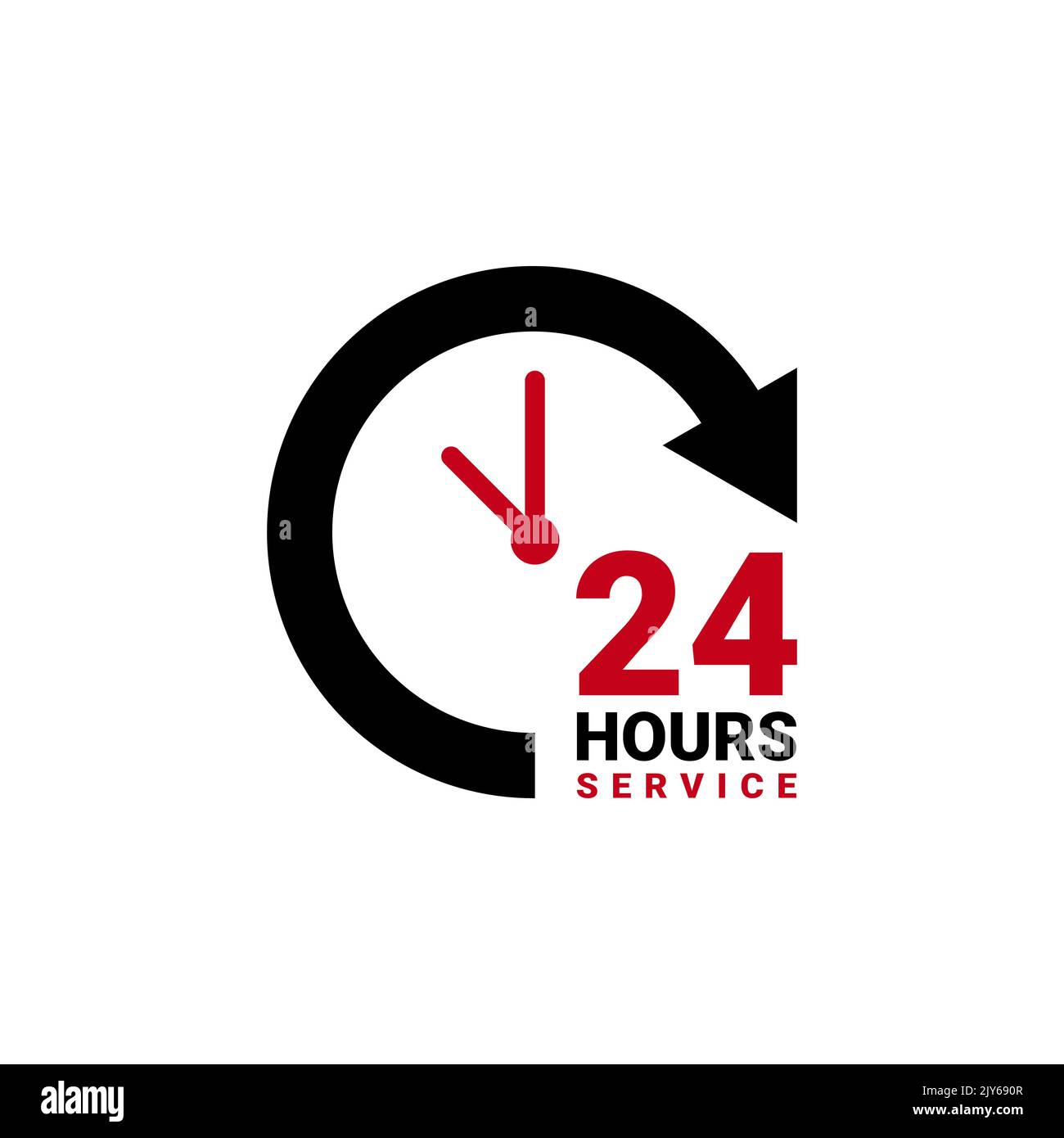 Twenty four hour service vector icon for your business. Logo element ...