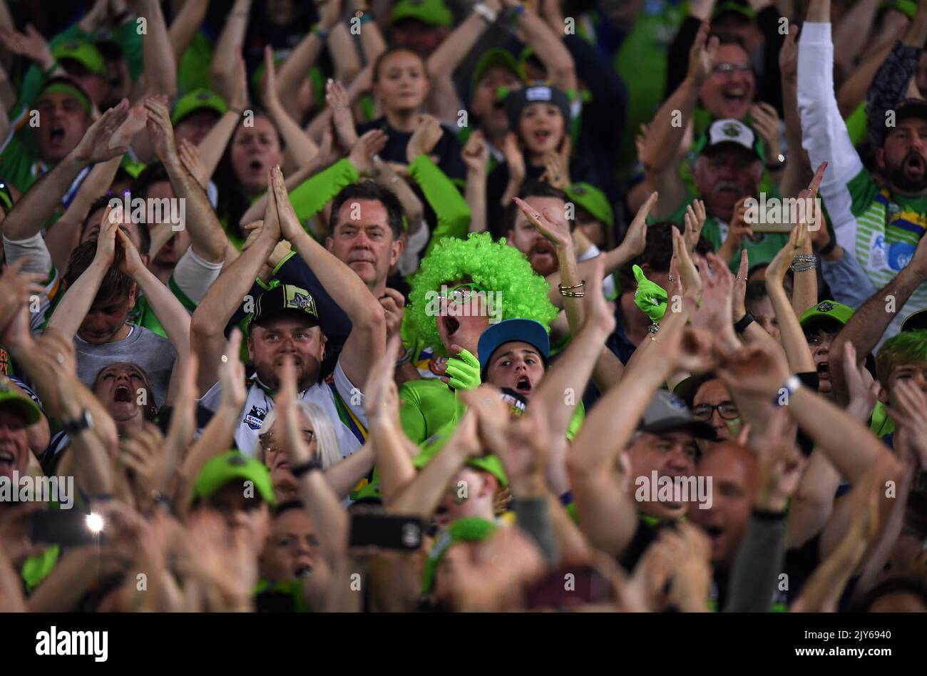 Raiders fans during the 2019 NRL Grand Final between the Canberra ...