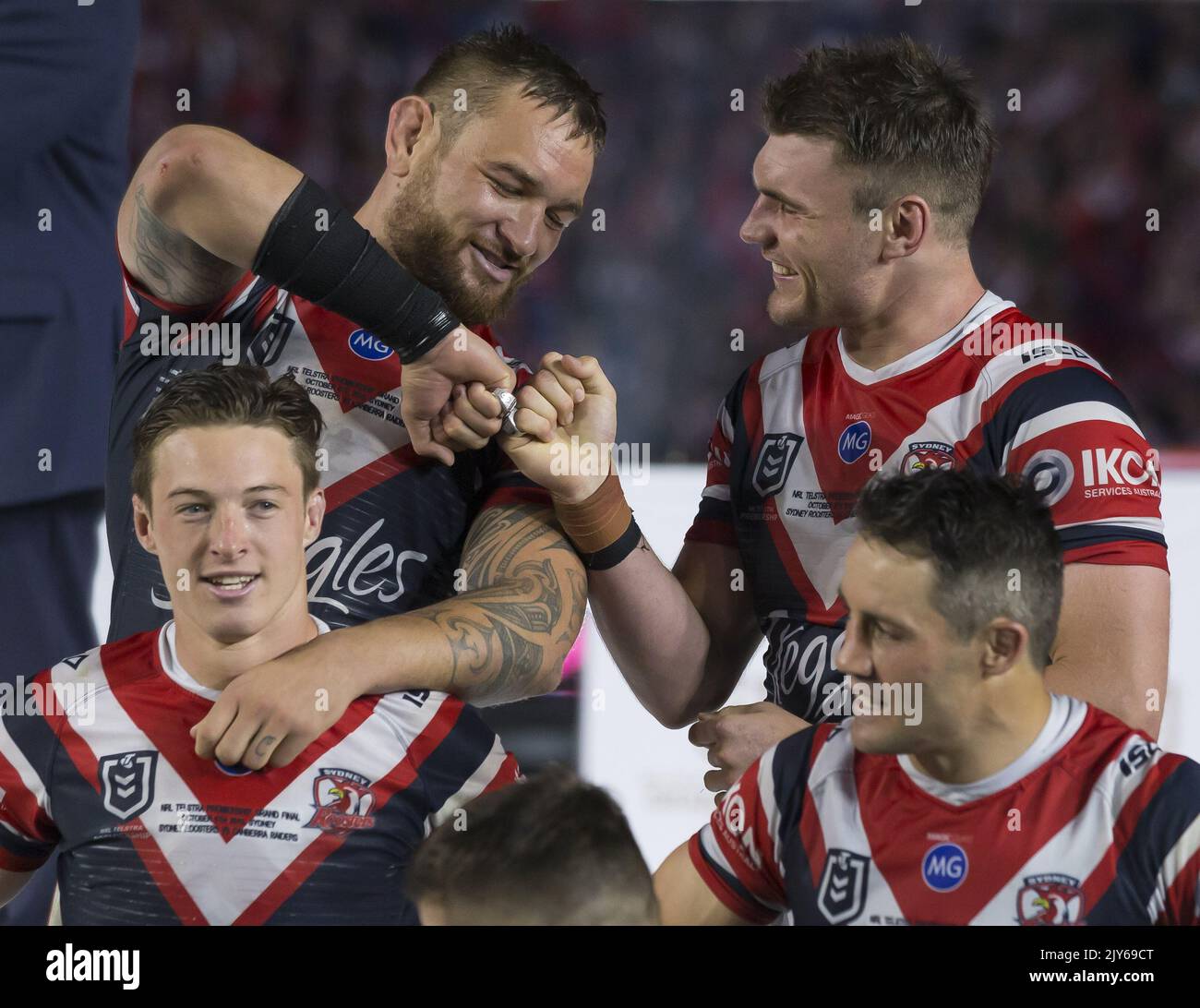 Roosters celebrate winning the 2019 NRL Grand Final between the ...