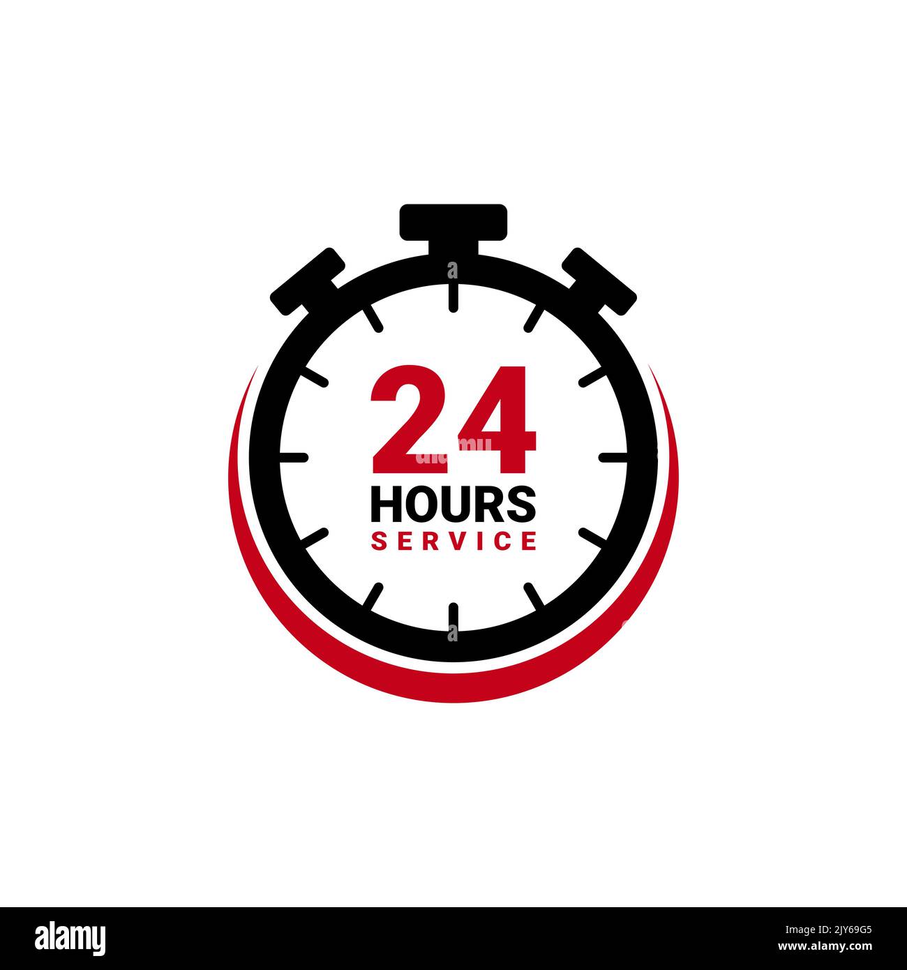 Twenty four hour service vector icon for your business. Logo element ...
