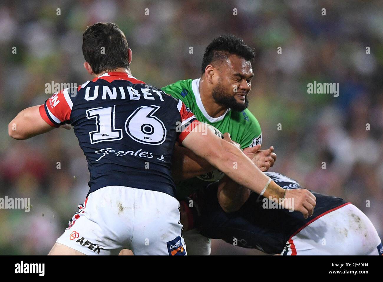 Dunamis Lui of the Raiders during the 2019 NRL Grand Final between the ...