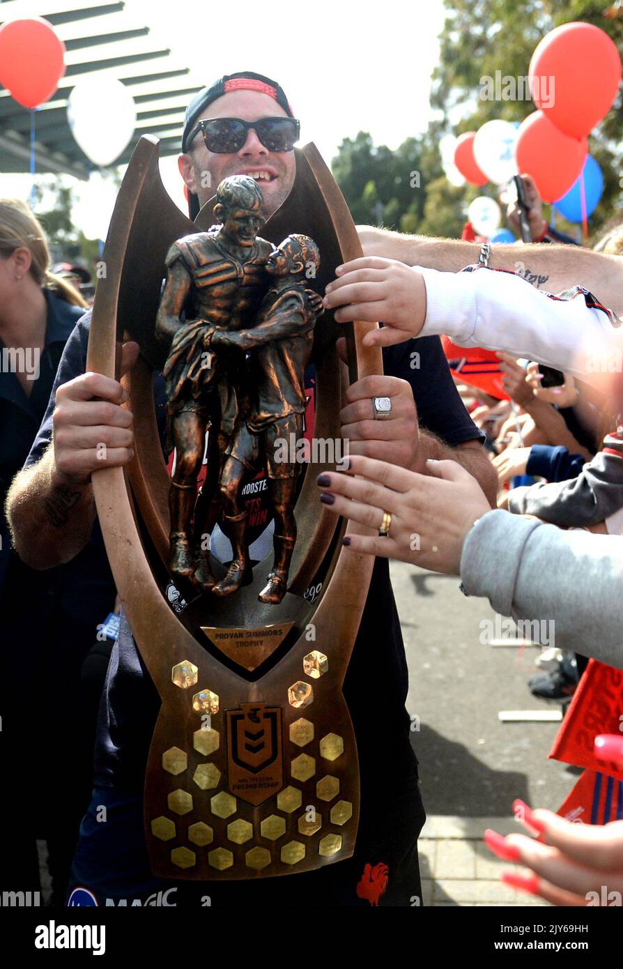 Boyd Cordner arrives to meet the fans in Sydney, Monday, October 7 ...