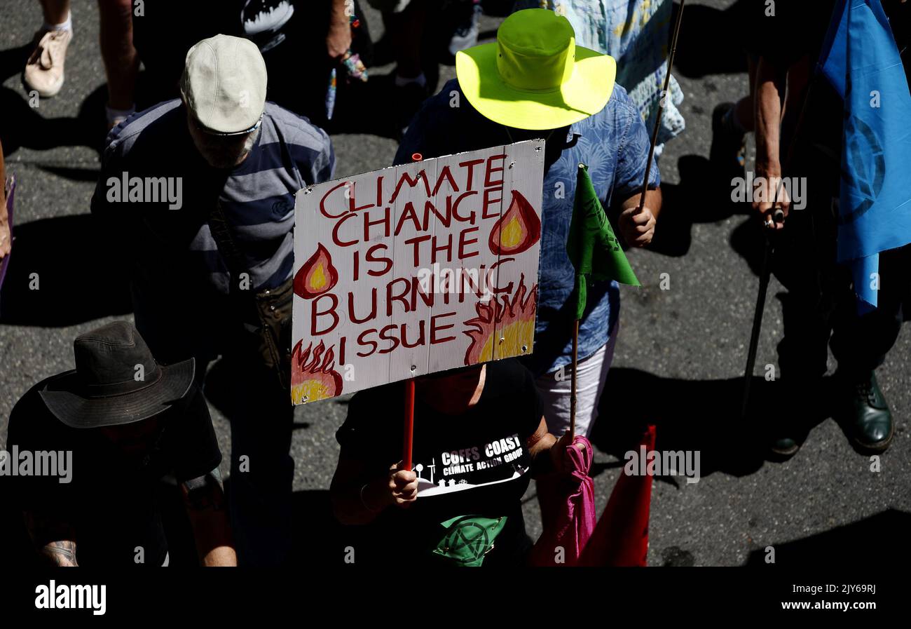 Extinction Rebellion activists march during Brisbane Rebellion Week ...