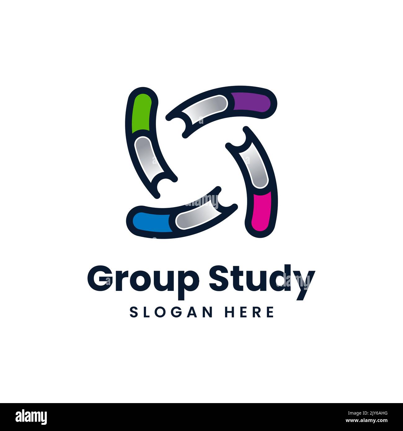 Group Studying Logo Design Template. Creative book logo vector concept ...