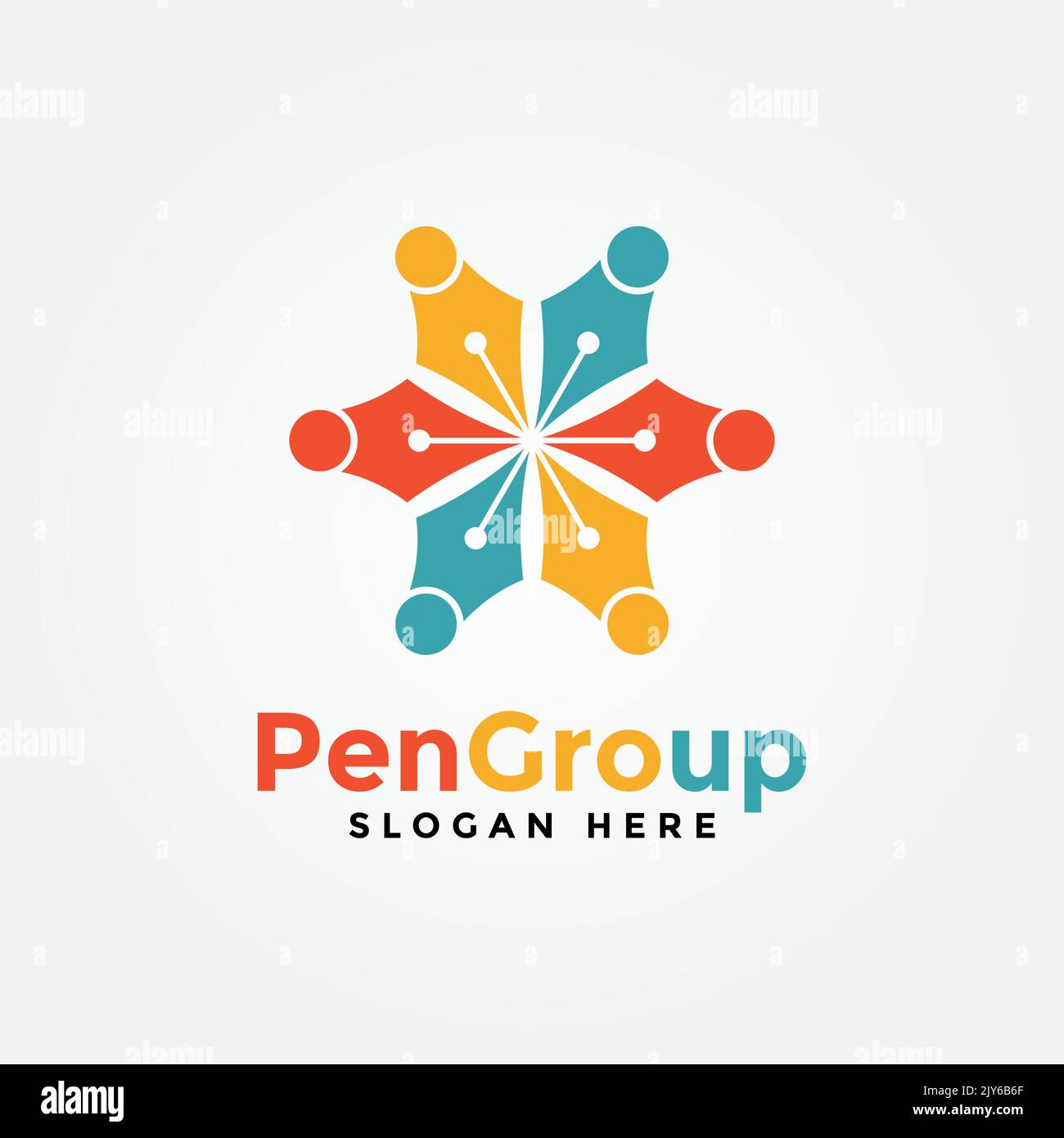Pen group logo vector, icon, symbol, education illustration design template Stock Vector Image ...