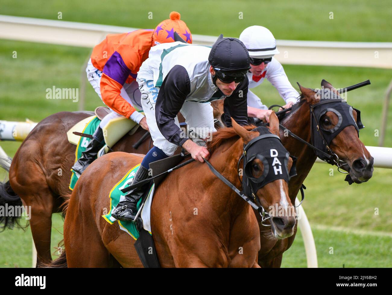 Jockey Jamie Mott rides Seewhatshebrings in race 4, the Bendigo Eye ...