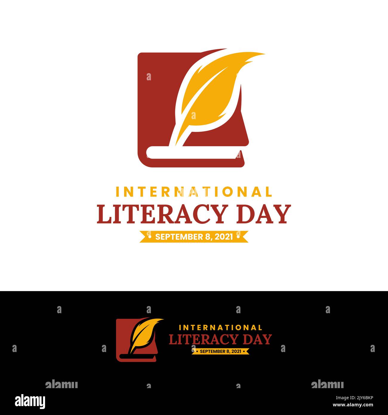September 8, International Literacy Day Logo Design Template. Vector ...