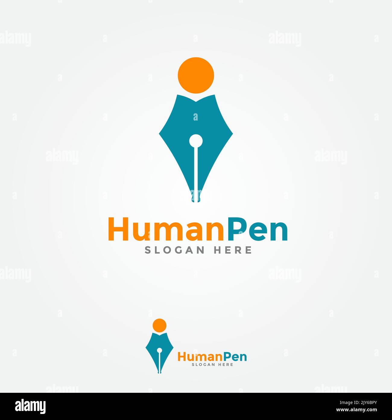 Human pen logo vector combination. Education logo design concept Stock ...