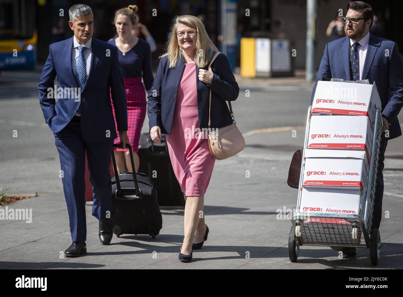 Jennifer Hutson arrives at the Brisbane Magistrates Court in Brisbane ...